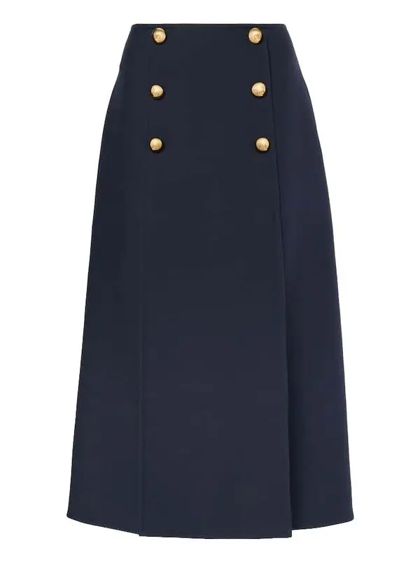 Valentino Garavani Crepe Couture Midi Skirt - Blue