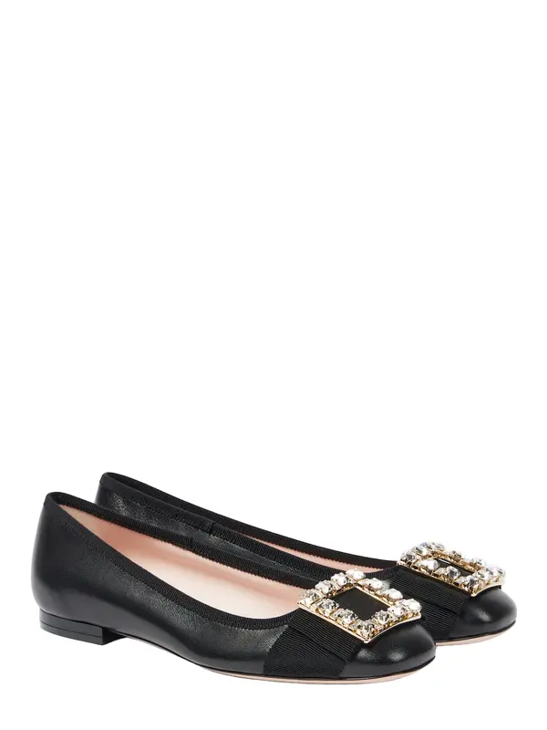 ROGER VIVIER Tres Vivier Embellished Ballet Flats - Black