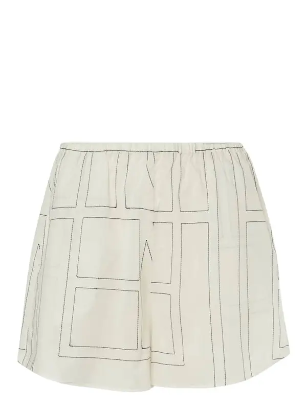 TOTEME Monogram Cotton-blend Shorts - White