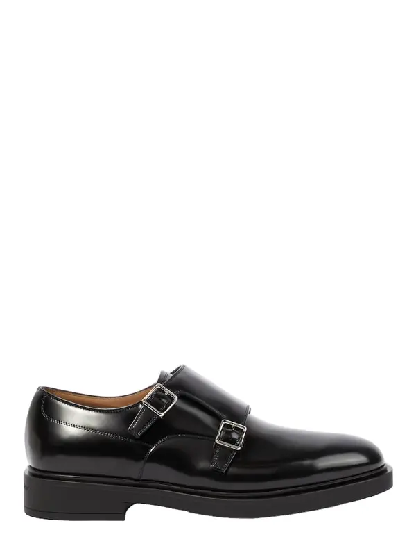 GIANVITO ROSSI Scott Leather Monk Strap Shoes - Black
