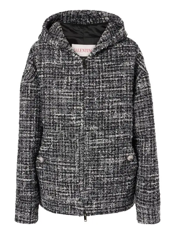 Valentino Garavani Mossi Mélange Tweed Jacket - Grey