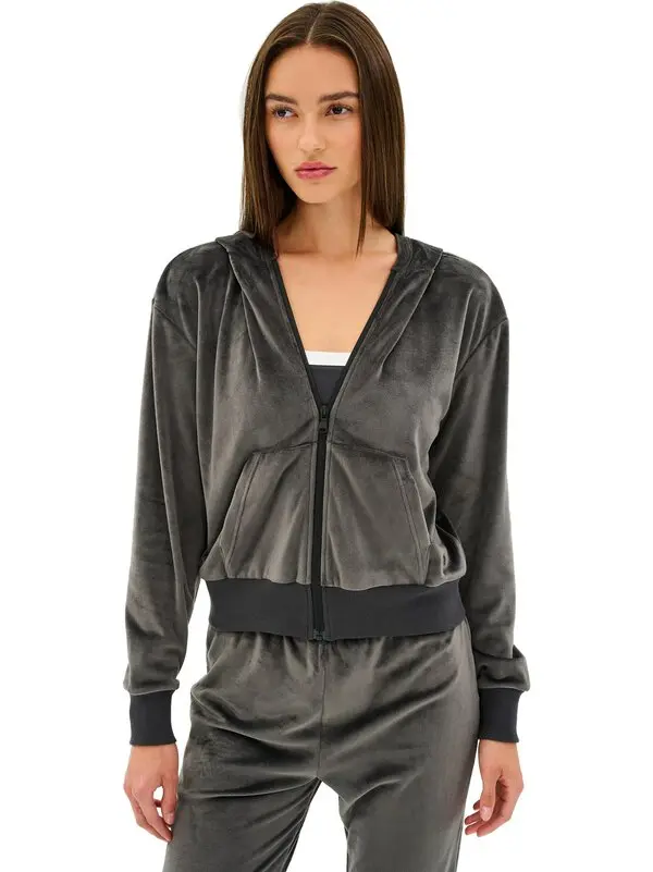 Splits59 Rhys Velour Zip Up Hoodie - Graphite