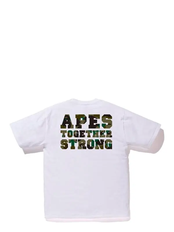 A BATHING APE 1st Camo College Ats Tee Shirt - White/green