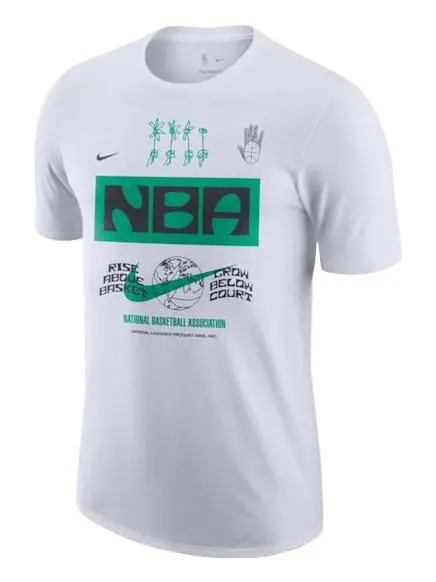 Nike Nba Team 31 Courtside Max 90 Loose Fit Short Sleeve T-shirt - White/black/green