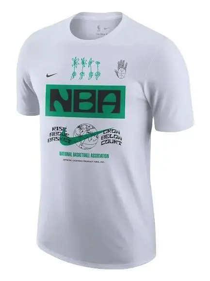 Nike Nba Team 31 Courtside Max 90 Loose Fit Short Sleeve T-shirt - White/black/green