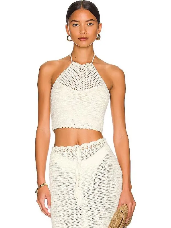 MORE TO COME Angelina Halter Top - Ivory