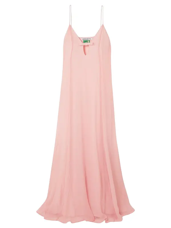 Bernadette Mavis Bow-detailed Silk Maxi Dress - Blush
