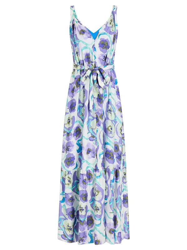 Diane Von Furstenberg Jodie Floral-print Habotai Maxi Dress - Lavender