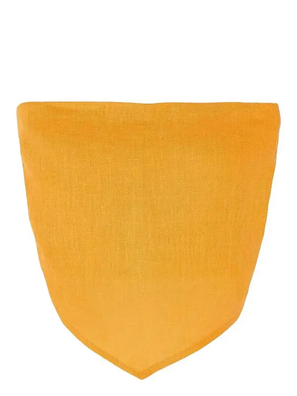 Faithfull The Brand La Loza Strapless Cropped Linen Top - Saffron