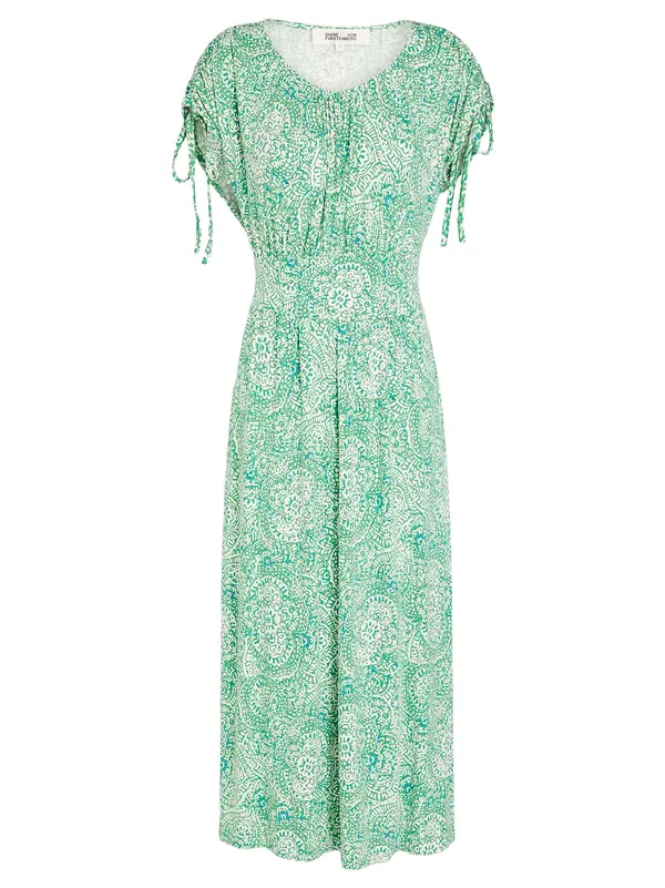 Diane Von Furstenberg Reggio Printed Jersey Midi Dress - Mint