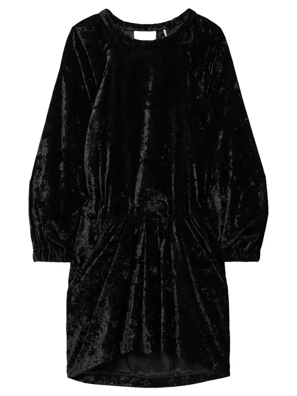 Isabel Marant Lassie Crushed-velvet Mini Dress - Black