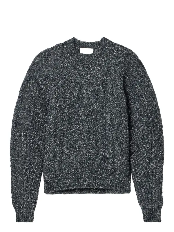 Isabel Marant Kallie Cable-knit Bouclé Sweater - Gray