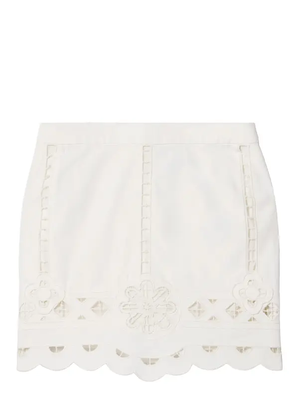 MARANT ETOILE Isabel Marant Palmira Broderie Anglaise Mini Skirt - White