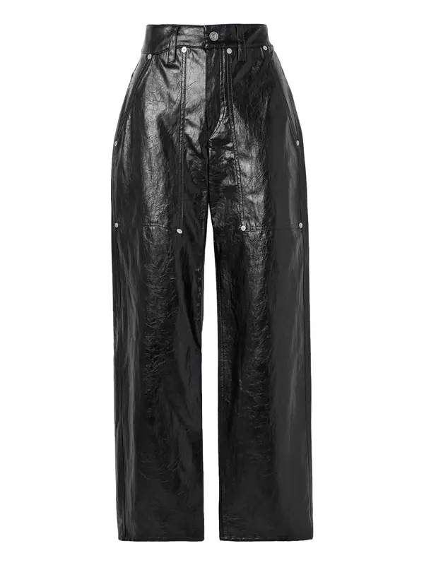 MARANT ETOILE Ariete Faux Leather Straight-leg Pants - Black