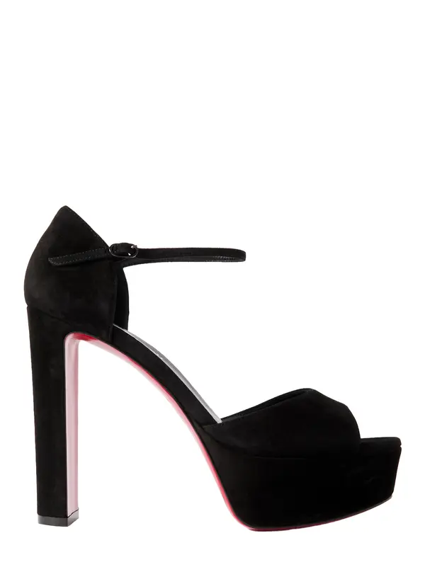 CHRISTIAN LOUBOUTIN Sandaloo Suede Sandals - Black