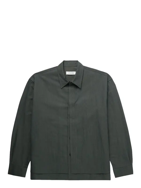 LE17SEPTEMBRE Layered Nylon And Cotton-blend Twill Shirt - Gray