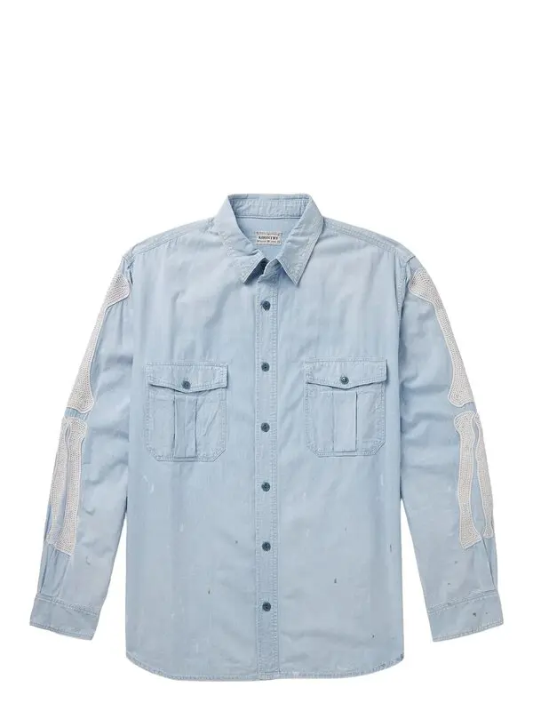 Kapital Embroidered Cotton-chambray Shirt - Blue