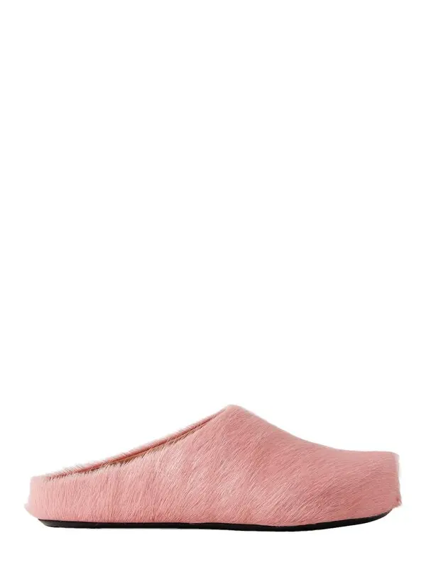 Marni Fussbett Calf Hair Slippers - Pink
