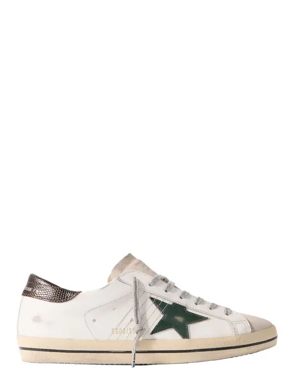 Golden Goose Super-star Distressed Sneakers - White