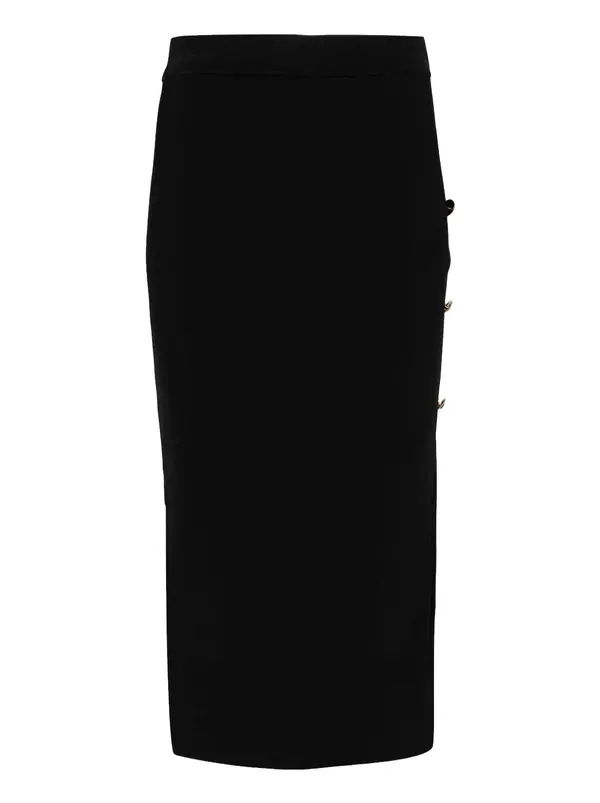 Versace Decorative-button Midi Skirt - Black