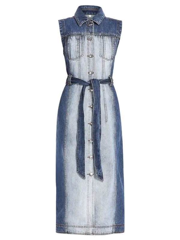 Aje Darcie Denim Midi Dress - Blue