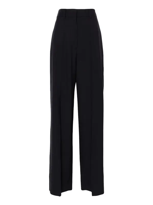 Valentino Garavani High-waisted Wool Trousers - Blue