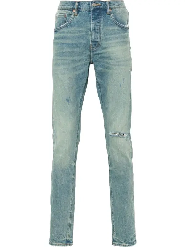 PURPLE BRAND P001 Vintage Knee Blowout Jeans - Blue