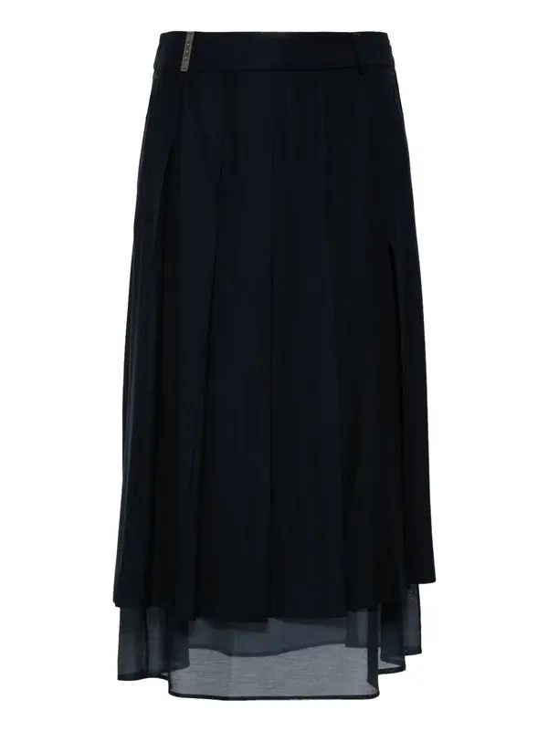 Peserico Pleated Midi Skirt - Blue