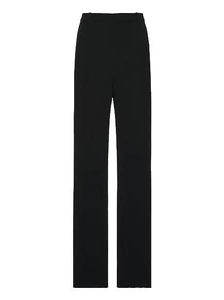 Saint Laurent Wool Pleated Trousers - Noir