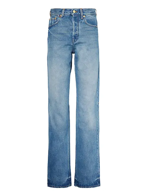 Jacquemus Faded-wash Straight-leg Mid-rise Jeans - Blue/tabac