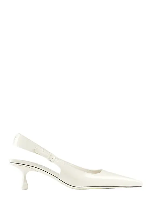 JIMMY CHOO Amel Pointed-toe Slingback Heeled Courts - Latte