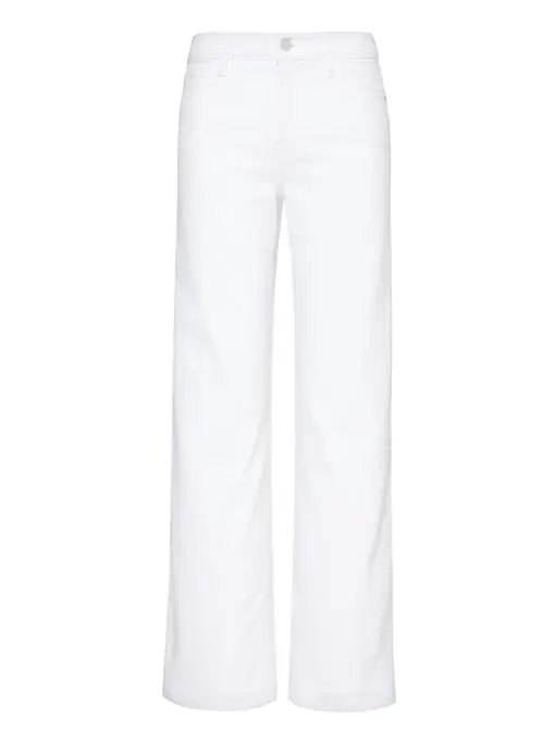 FRAME Le Slim Palazzo Wide-leg High-rise Stretch-cotton Jeans - White