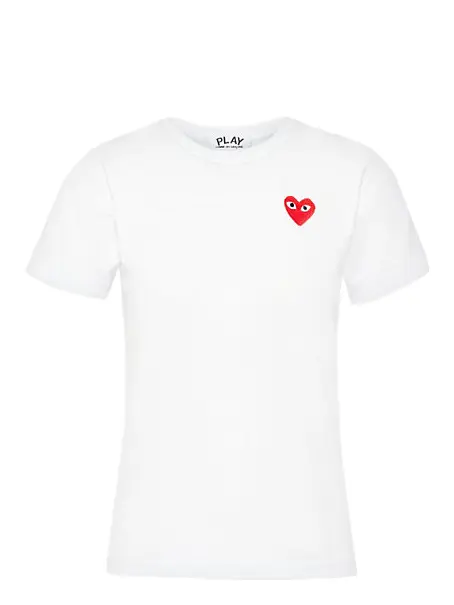 Play Comme Des Garcon Comme Des Garçons Play Heart Appliqué Top - White