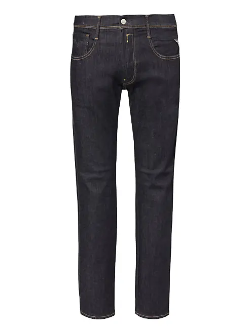 REPLAY Anbass Hyperflex Slim-fit Straight-leg Jeans - Dark Blue