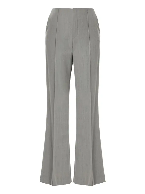 Chloé Wool Flared Trousers - Grey