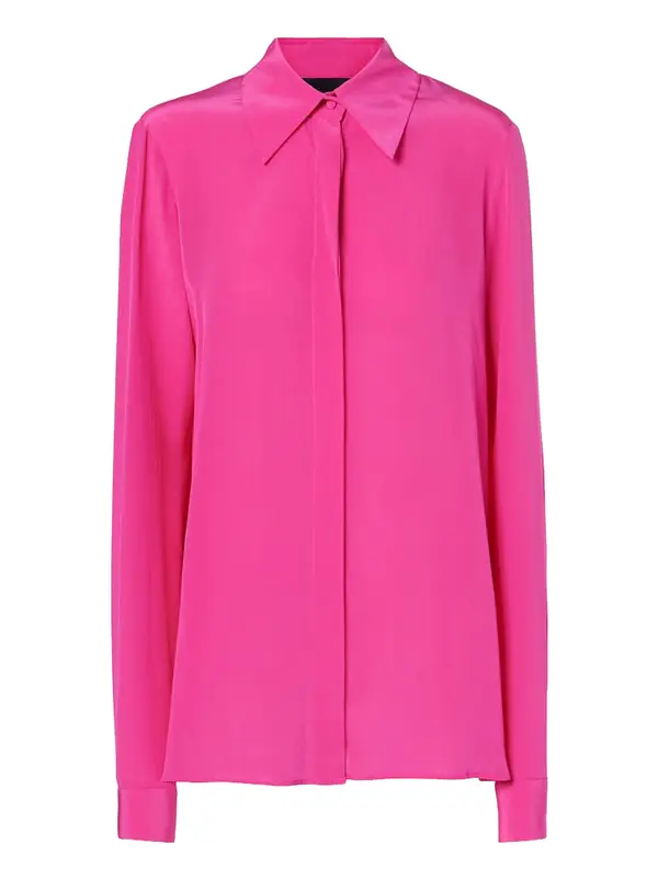 Costarellos Keltie Silk Crêpe De Chine Shirt - Pink