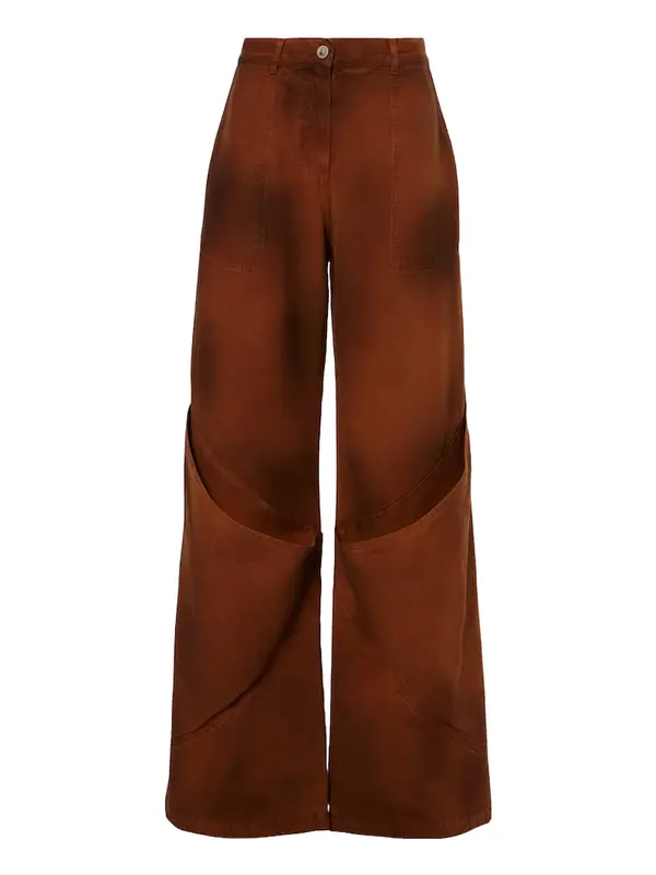 Attico Oversized Wide-leg Jeans - Brown