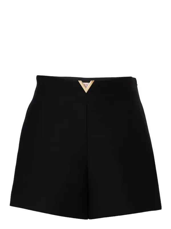 Valentino Garavani Vgold Crepe Couture Shorts - Black