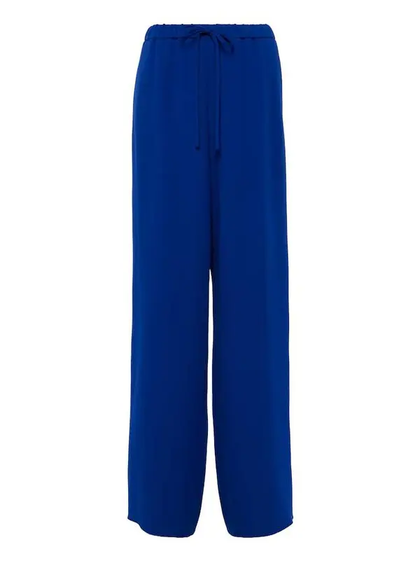 Valentino Garavani Cady Couture High-rise Wide-leg Pants - Blue