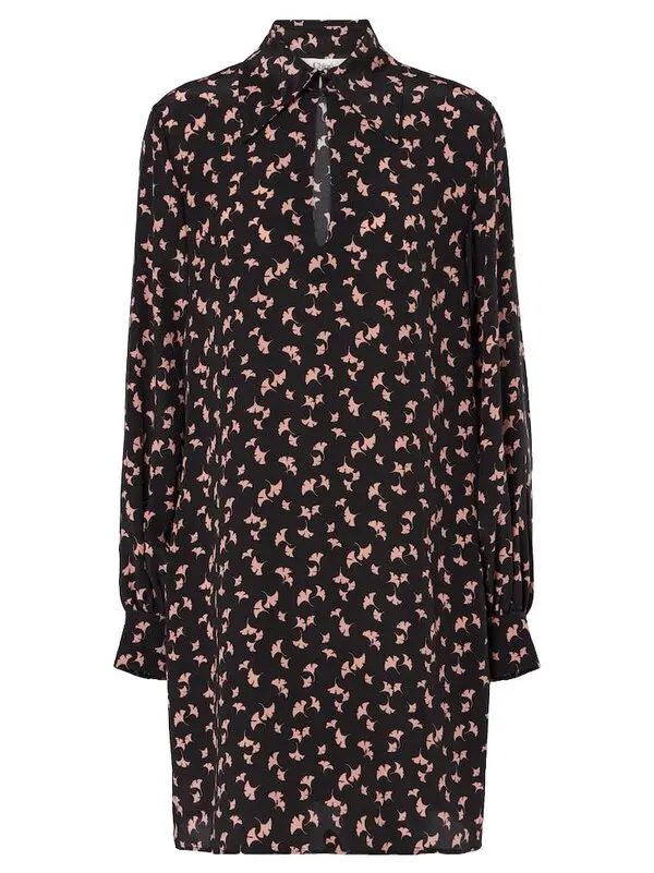 Chloé Floral Silk Chiffon Minidress - Brown