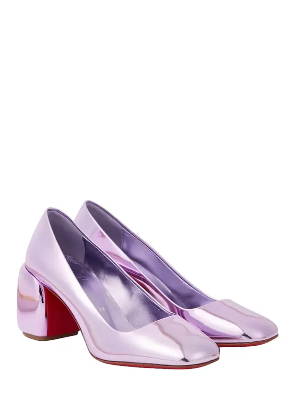 CHRISTIAN LOUBOUTIN Minny 70 Metallic Leather Pumps - Purple