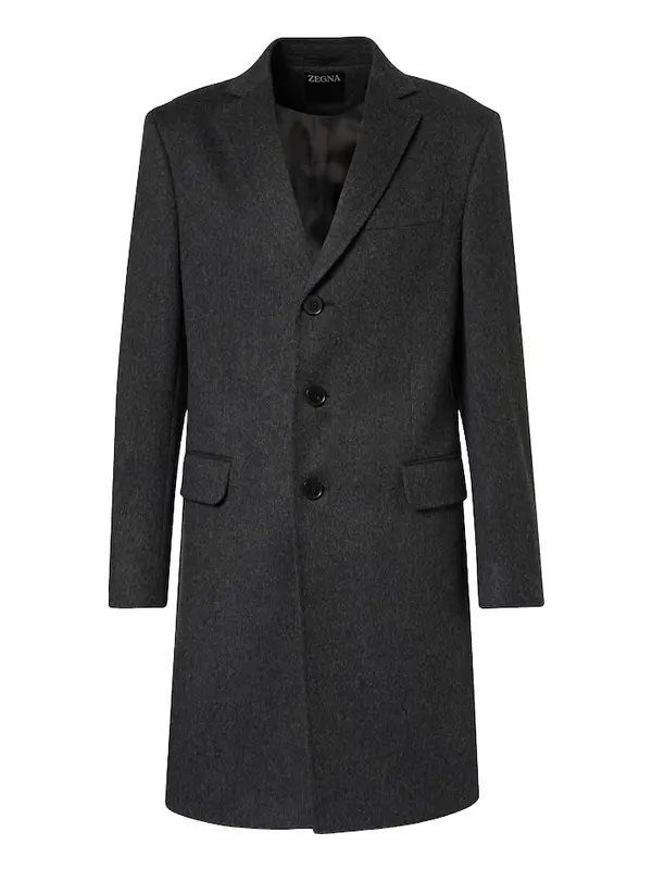 Zegna Wool And Cashmere-blend Overcoat - Grey