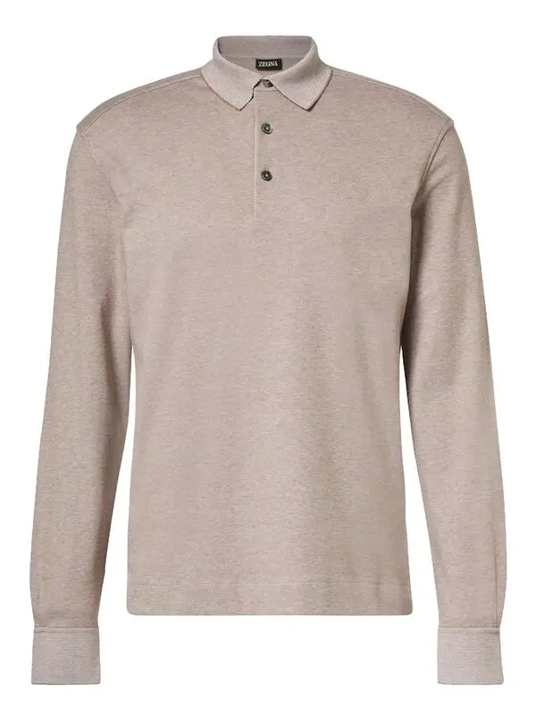 Zegna Cotton Polo Sweater - Neutrals