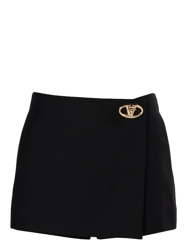 Valentino Garavani Vlogo Bold Crepe Couture Skort - Black