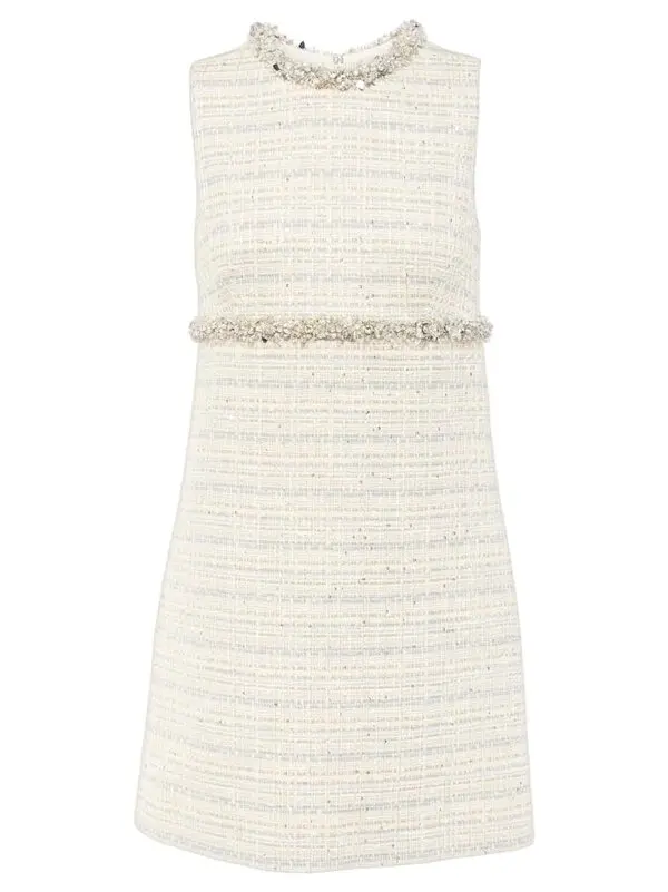 Valentino Garavani Embellished Tweed Minidress - Multicoloured