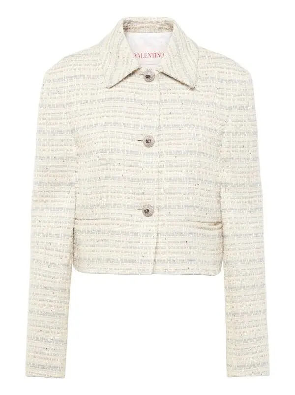 Valentino Garavani Mossi Cotton-blend Jacket - Blue