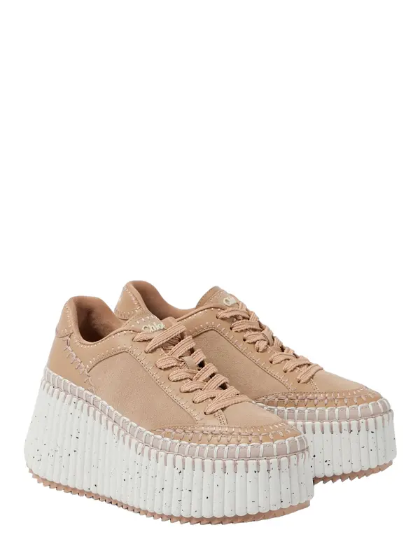 Chloé Nama 80 Wedge Sneakers - Pink