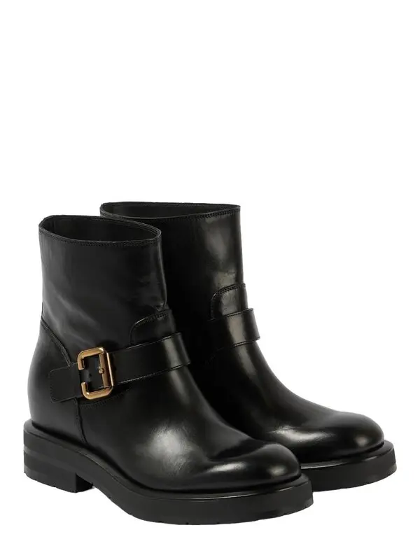 Chloé Coddington Leather Ankle Boots - Black