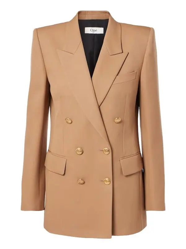 Chloé Wool Grain De Poudre Blazer - Brown