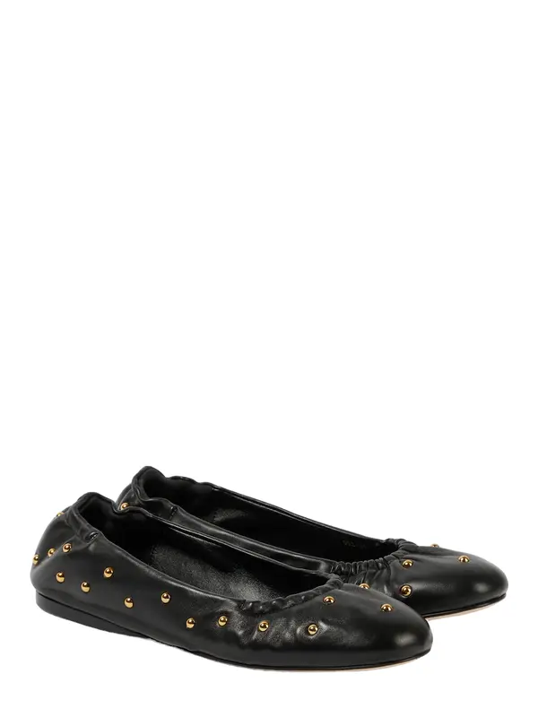 Chloé Eia Studded Leather Ballet Flats - Black
